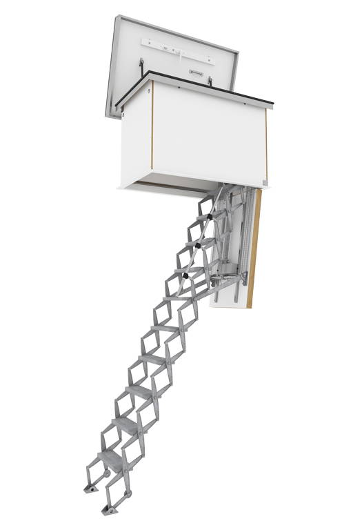 Electric Ladder with Flat Roof Access Hatch - Heavy duty